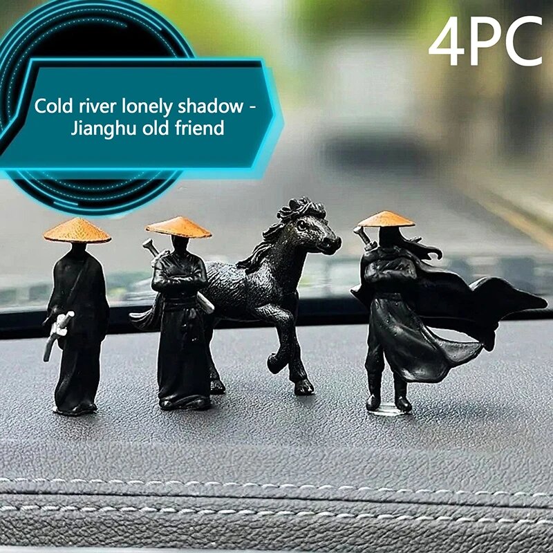 4PC Миниатюрные фигурки ниндзя и самураев