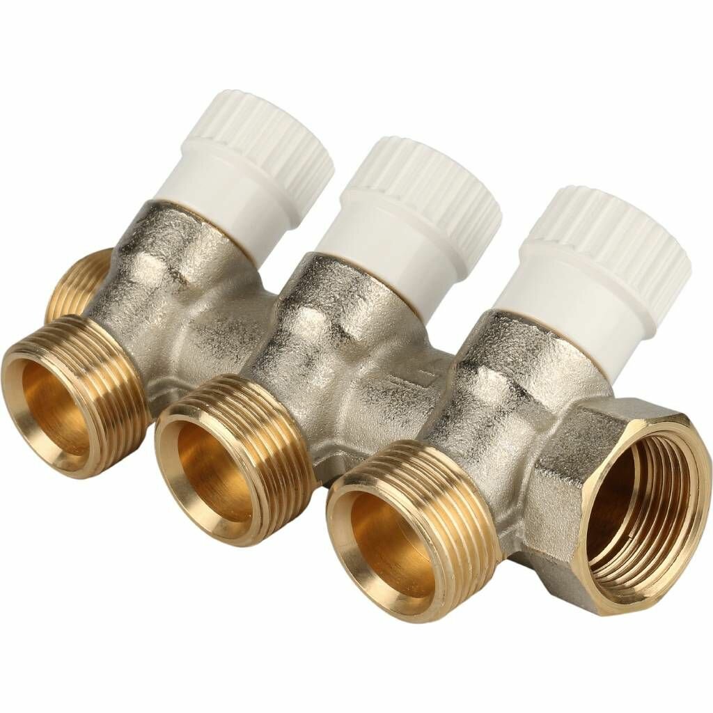 Коллектор латунный STOUT 3/4" В/Н на 3 выхода 3/4"