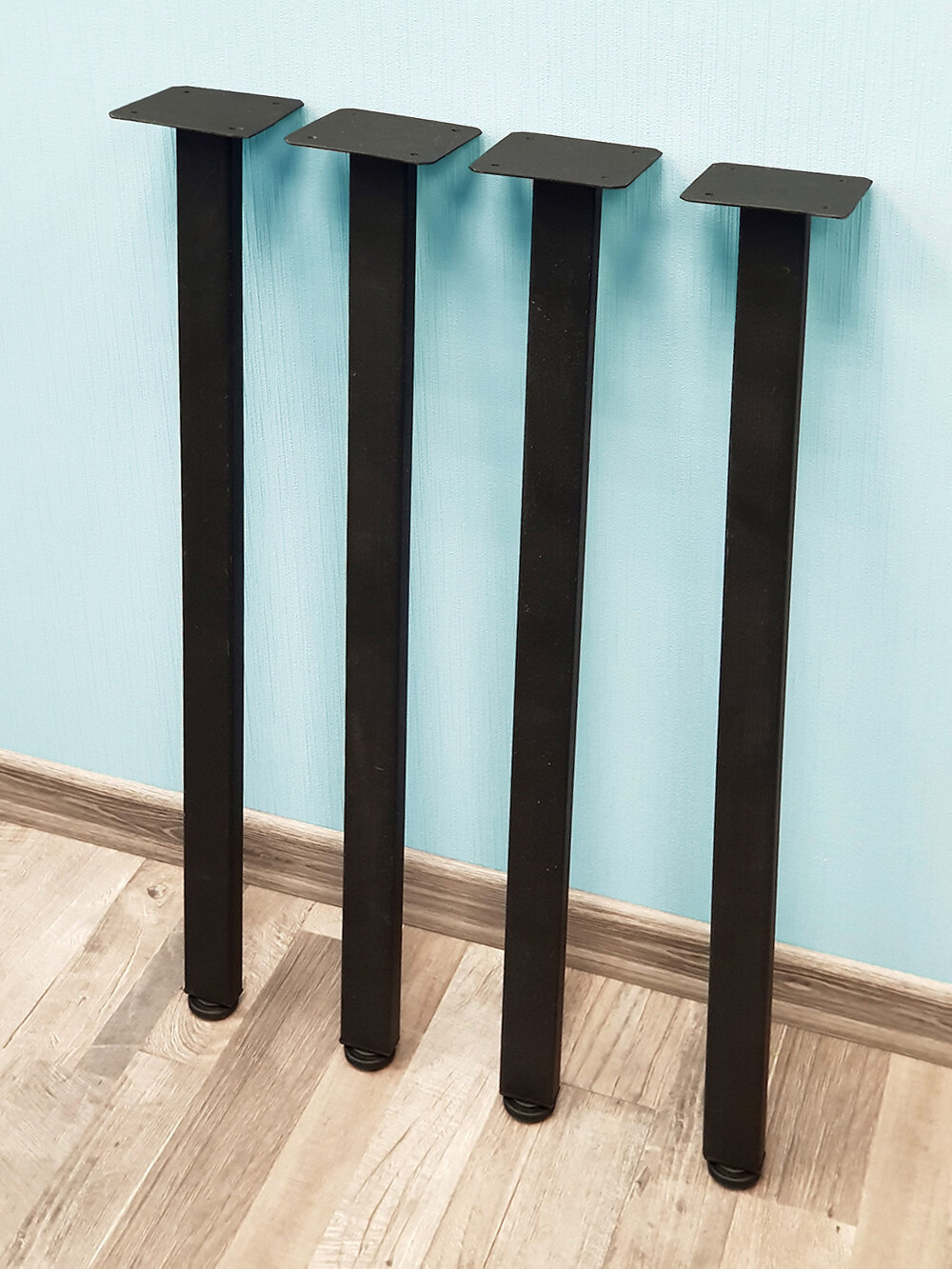 Ножка опора для стола 625 40х20 (4 шт.) металлическая регулируемая черная барная Лофт