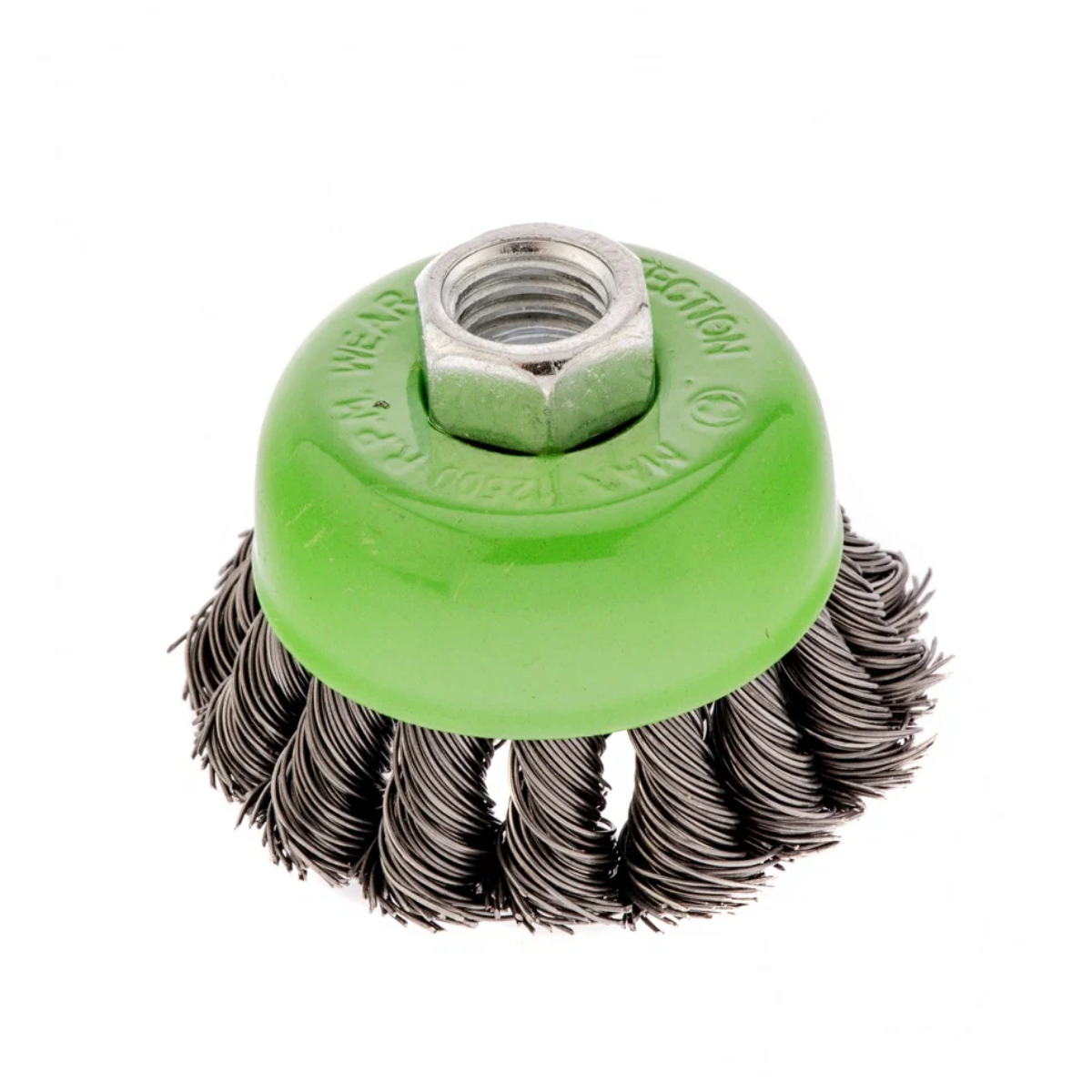 Щетка для УШМ 65 мм Сибртех, "чашка", М14, крученая проволока 0.5 мм, на болгарку, 746207