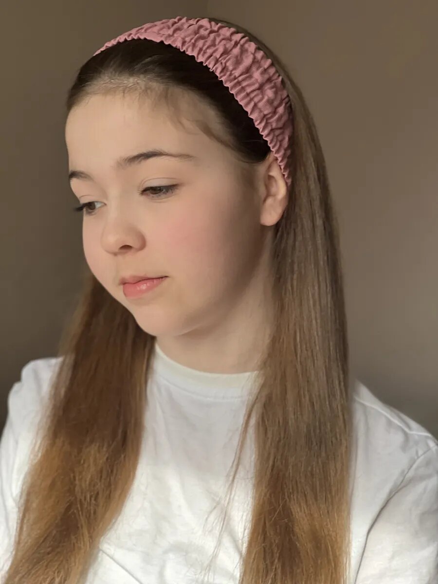 Повязка на голову женская летняя спортивная широкая