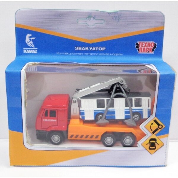 Машина металлическая, Камаз Эвакуатор, 12 см. 7,5 см. Технопарк SB-17-24-G-WB (48)