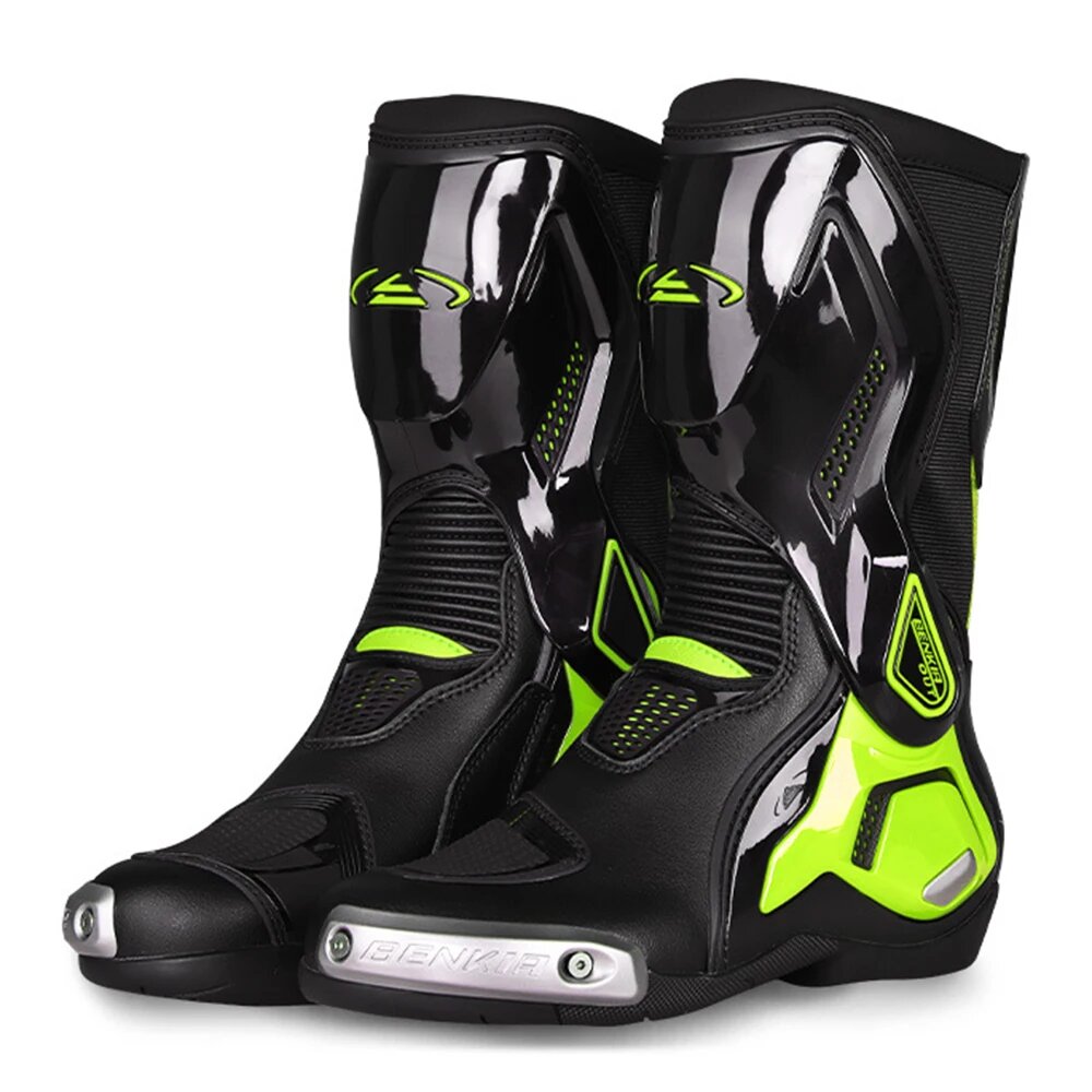 Мотоциклетная обувь, детские ботинки, Moto Bombre, размер 35-38, рыцарская обувь, женские стильные ботинки для верховой езды, защита от падения, гонки по бездорожью 35, Зеленый, 2