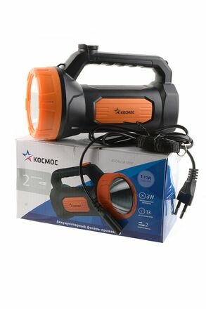 Светодиодный фонарь-прожектор 3Вт, 1,2Ач, 4500К, аккумуляторный (зарядка 220В) - космос KOCAccu9103W
