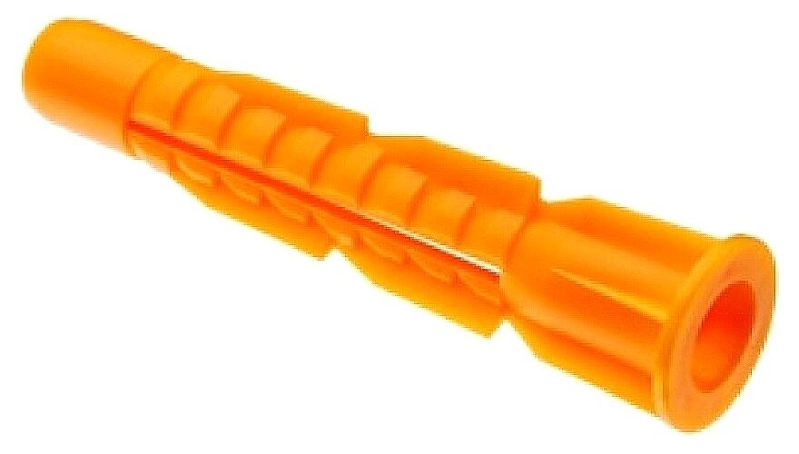 Дюбель РосДюбель универсальный с бортом, из полипропилена, оранжевый, 8×52мм, 500шт. / крепеж и фурнитура