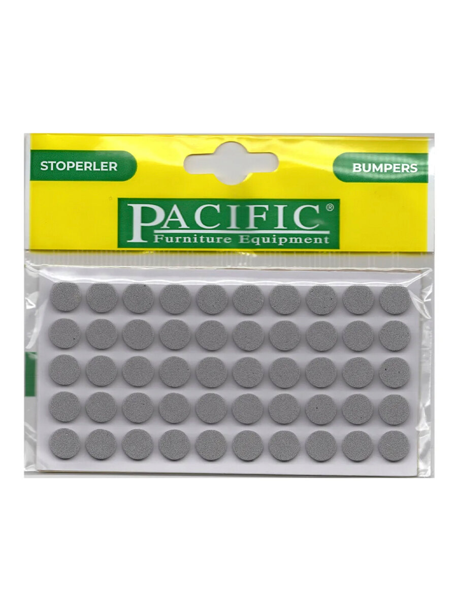 Амортизирующий элемент / амортизатор (50 шт.) мебельный самоклеящийся Pacific (Турция) серый (круг / круглый)