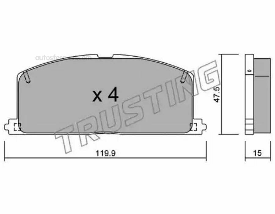 TRUSTING 1100 К-т дисков. тормоз. колодок TOYOTA Carisma/Camry -92 F