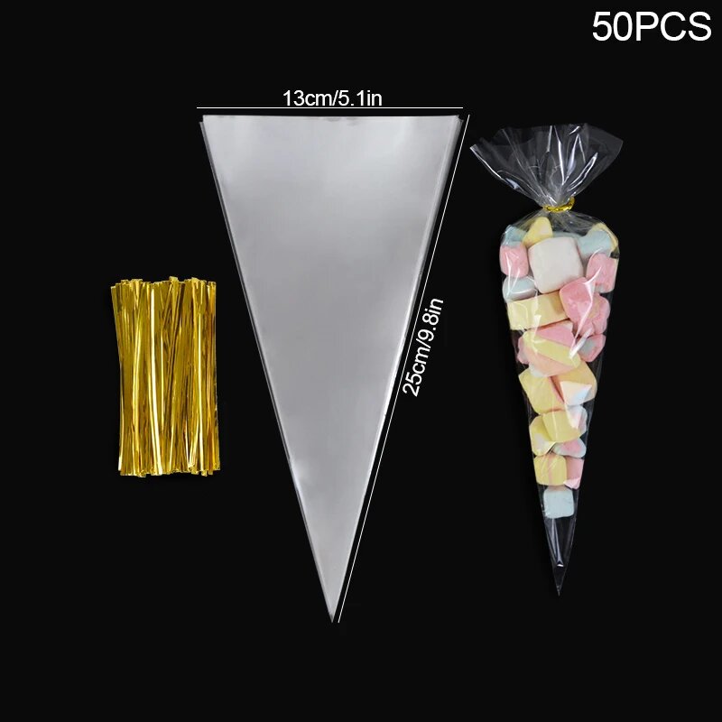 Прозрачные конусные пакеты для конфет XUNYIONE S