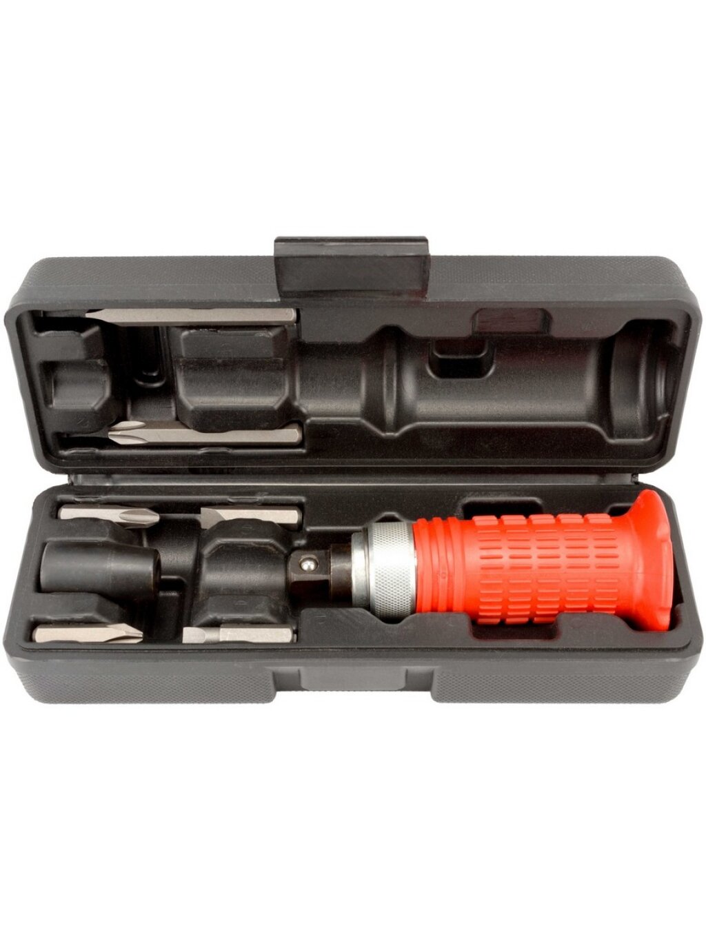 Отвёртка ударная с 6 насадками АвтоДело в футляре, 40001