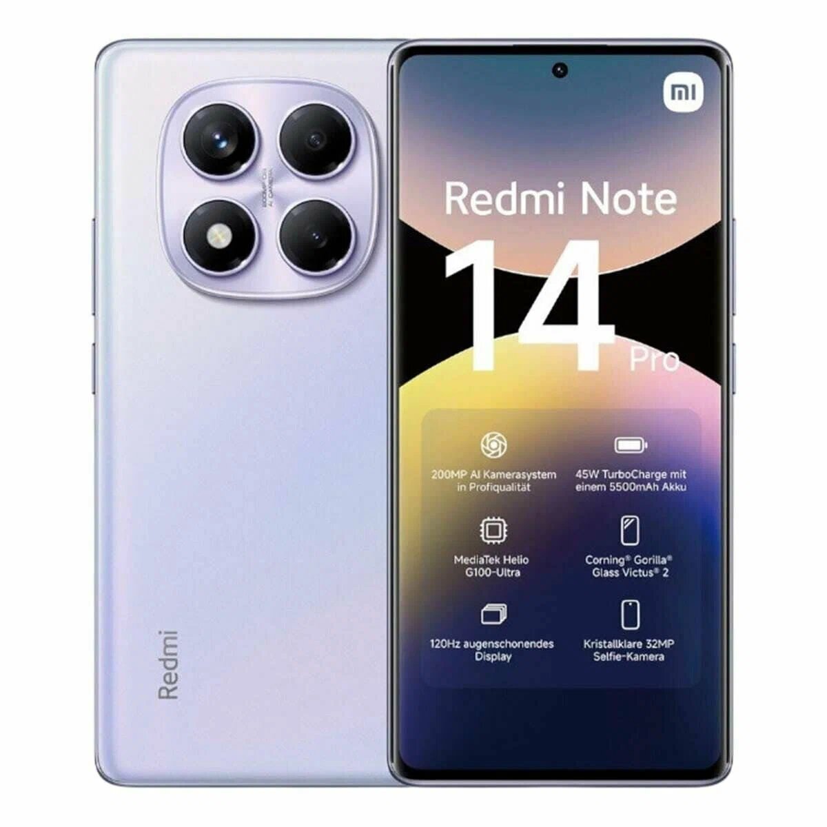 Смартфон Xiaomi Redmi Note 14 Pro 4G 12/256GB, Aurora Purple, фиолетовый, Глобальная версия
