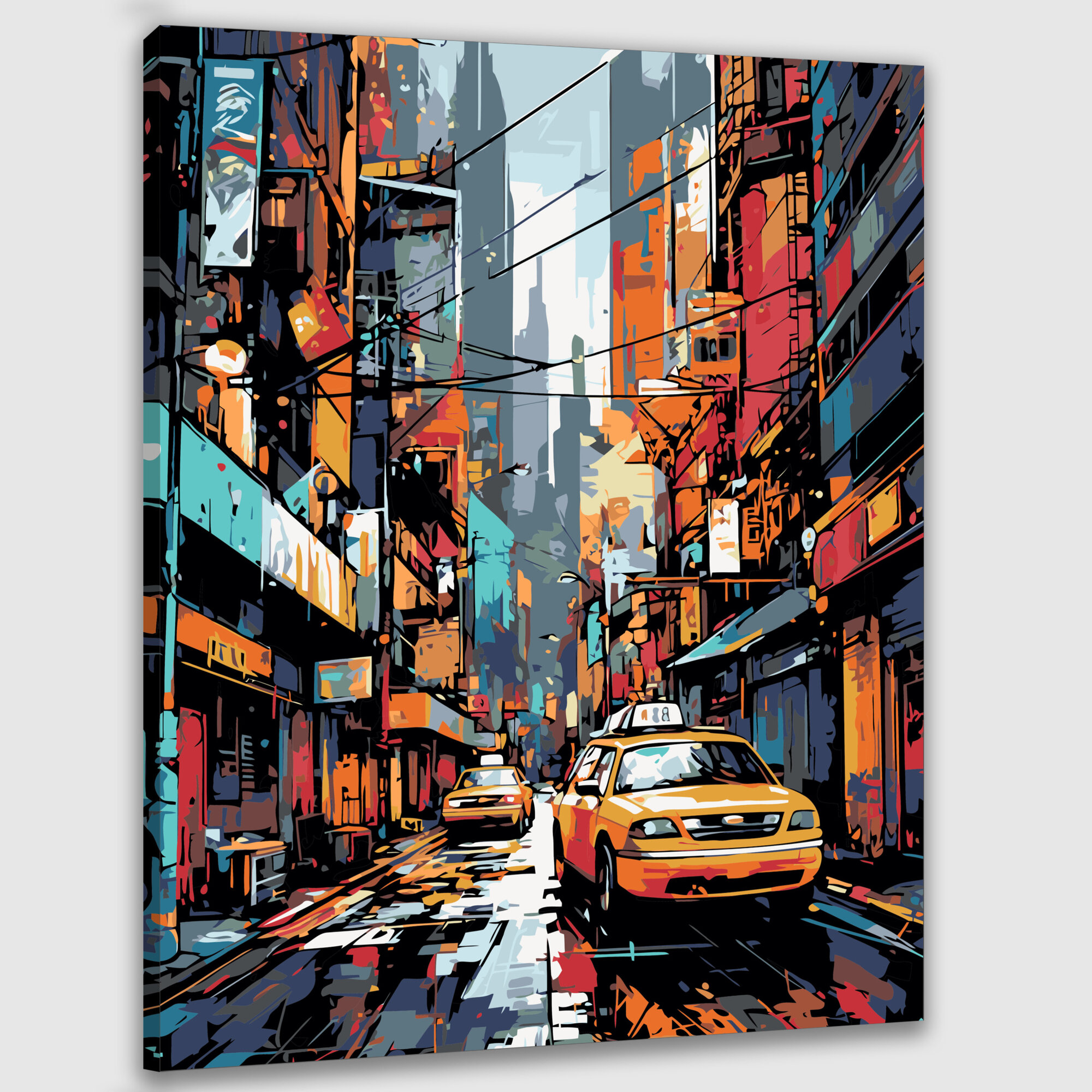 Картина по номерам 40x50 см, городской пейзаж, граффити, уличная культура, цифровая картина, яркие цвета, динамичность