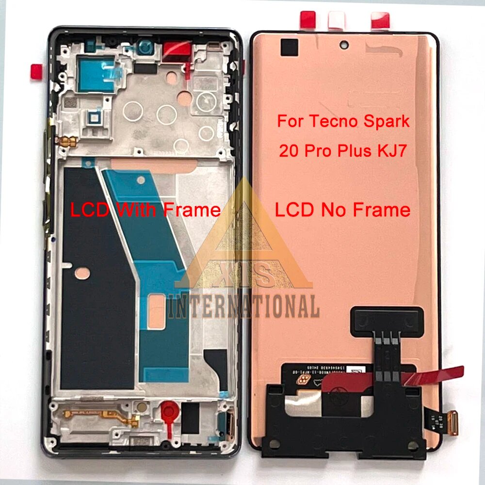 6,78 "Оригинальный AMOLED для Tecno Spark 20 Pro Plus, ЖК-дисплей KJ7, сенсорный экран с дигитайзером для Infinix Spark20 Pro + Plus, рамка Silver W Frame