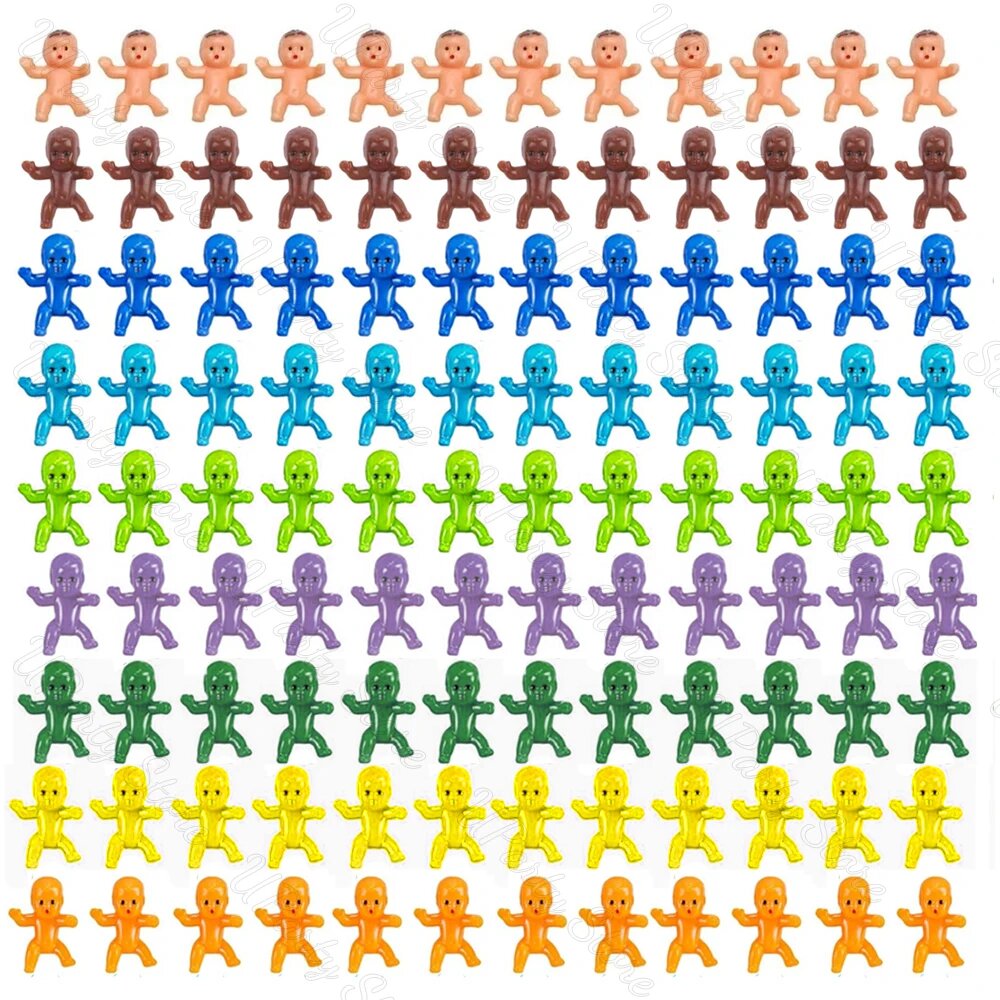 Мини-куклы из ПВХ, 1 дюйм, 9 цветов 200Pcs