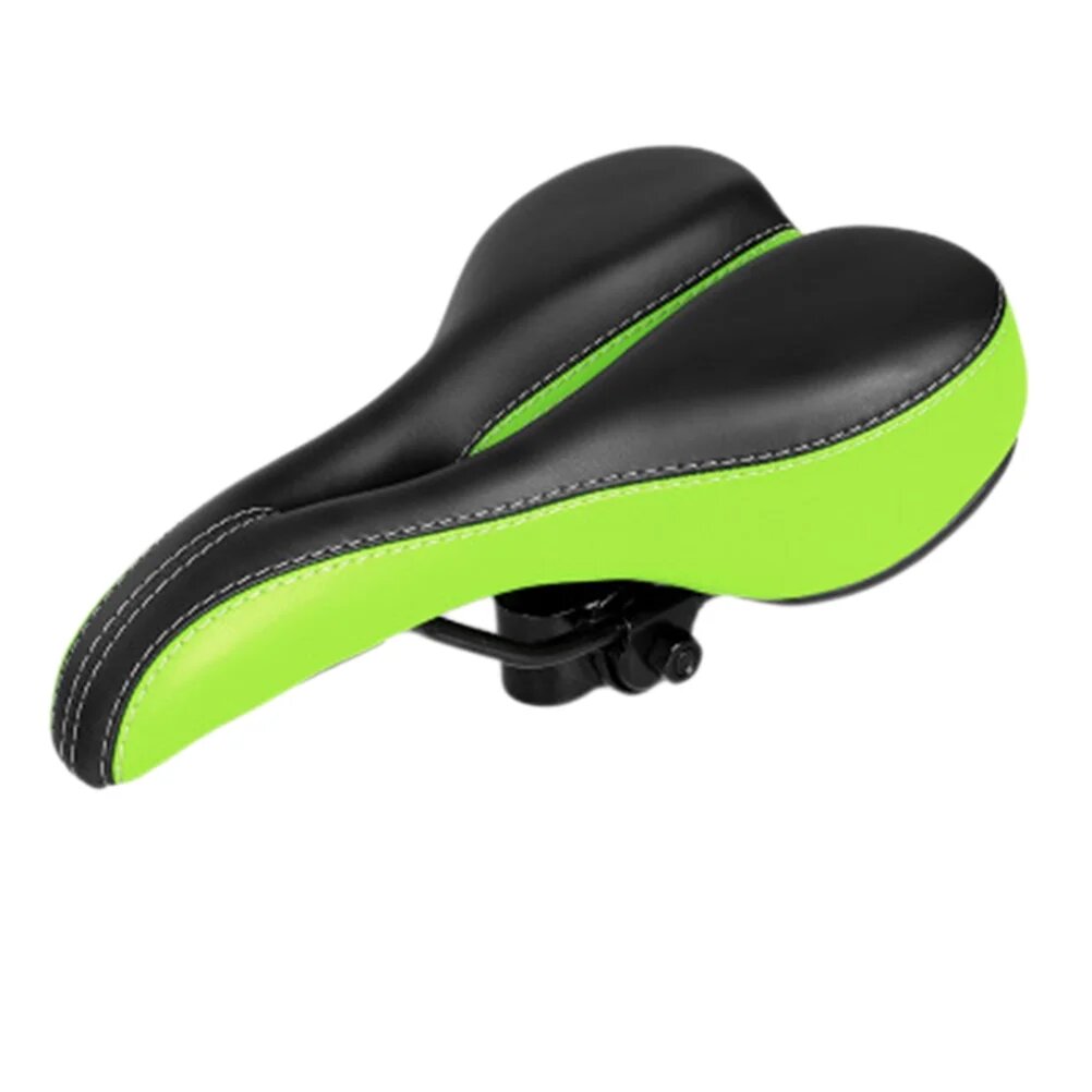 Шт. седло сиденье полое кожаное дышащее для велосипеда зеленое