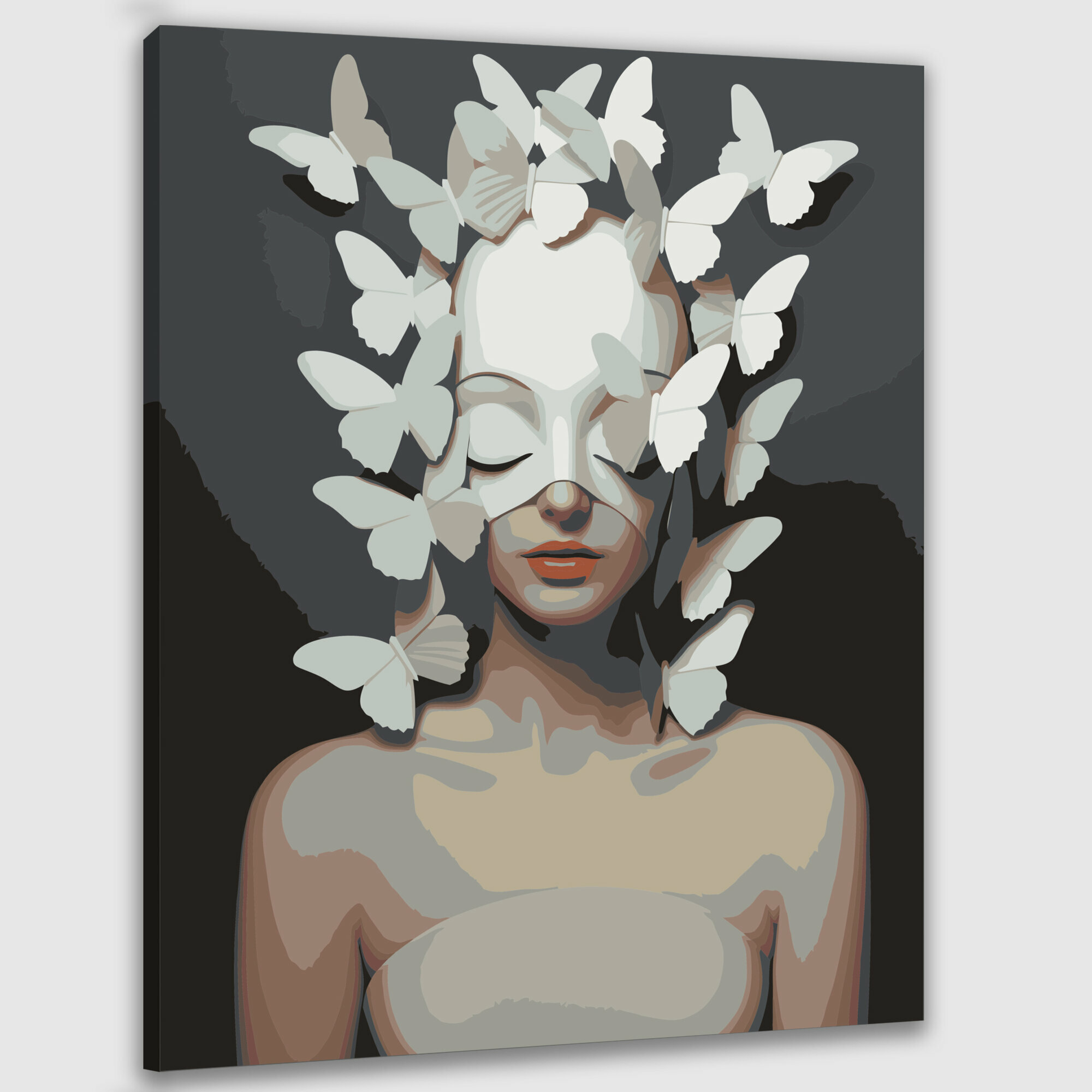 Картина по номерам 40x50 см, Эми Джадд, бабочка, закрыто лицо