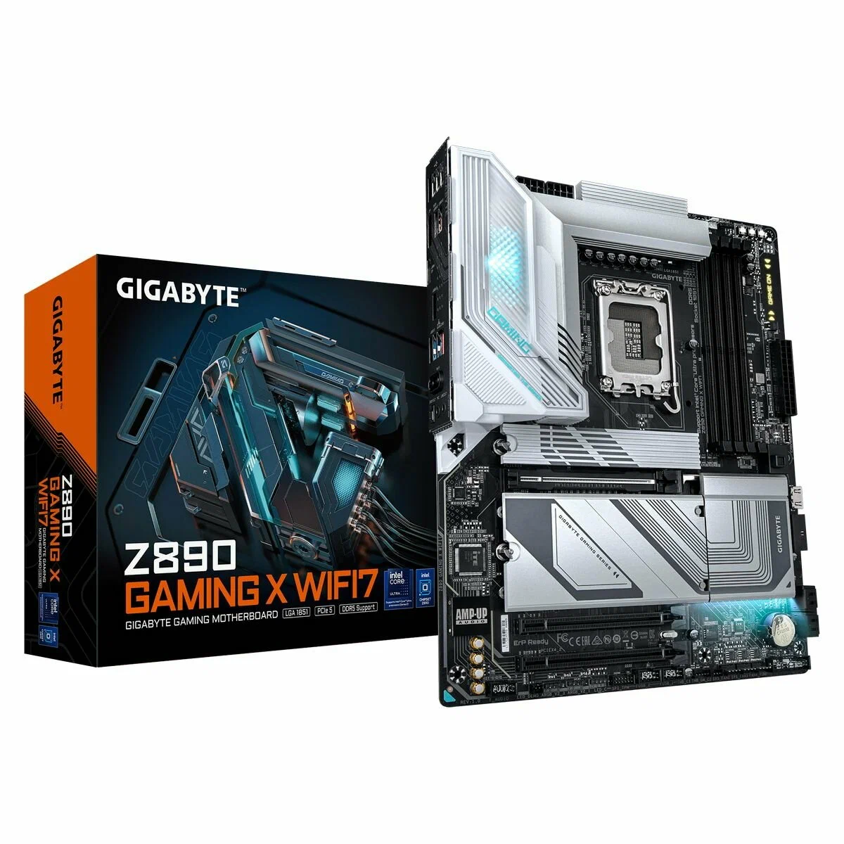 Материнская плата Gigabyte Z890 GAMING X WIFI7, Socket-1851, Intel Z890, черный\белый
