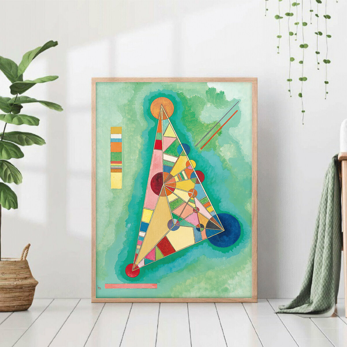 Постер "Кандинский абстракция треугольник" 40x50 без рамки на стену для интерьера