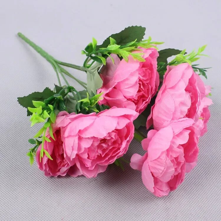 Искусственные шелковые пионы, 6 штук
