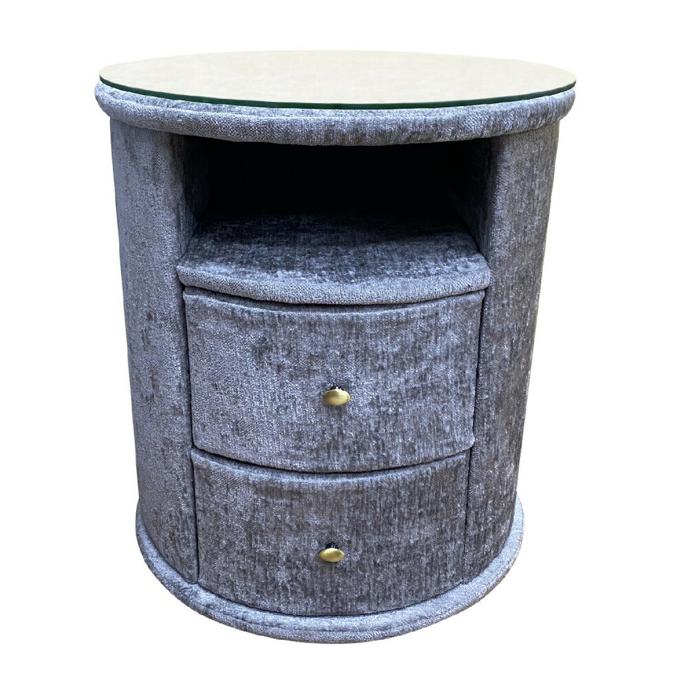 Комод GRUPPO 396 Ларго-2, серый, с ящиками и полкой, в комплекте стекло