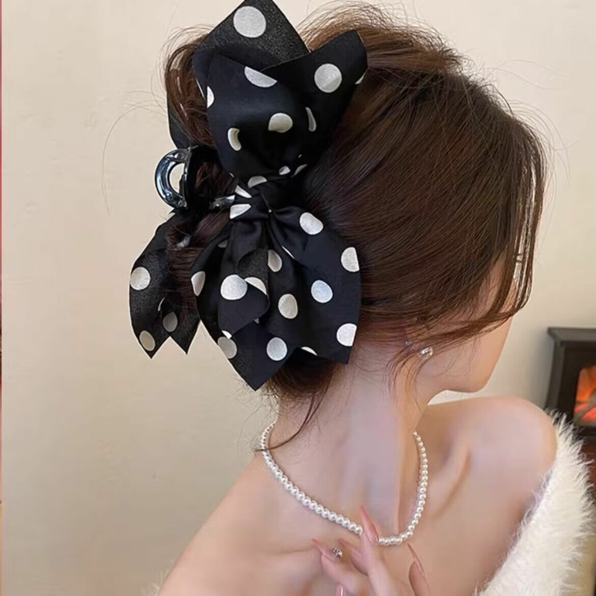 Бант для волос на заколке большой атласный, аксессуар для девушек и женщин