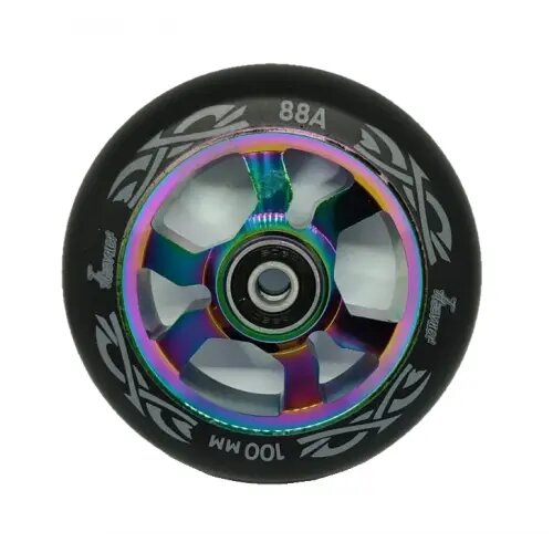 Колесо для трюкового самоката, 100мм, ABEC-9, неохром