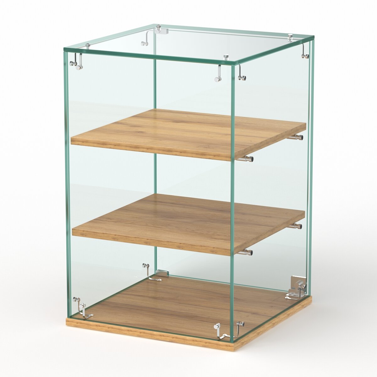 Витрина "сладость" №9А-П для выпечки настольная с прямыми полками пдсп, Дуб Золотистый