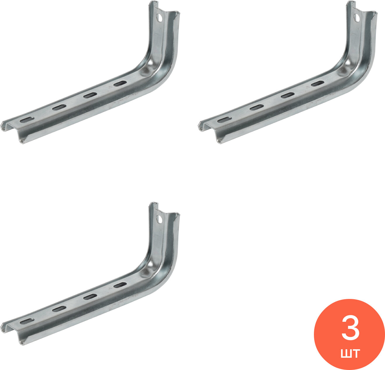 Консоль для кабельных лотков IEK / ИЭК VC100 оцинкованная, стальная, толщина металла 1.5мм, длиной 145мм / крепеж (комплект из 3 шт)