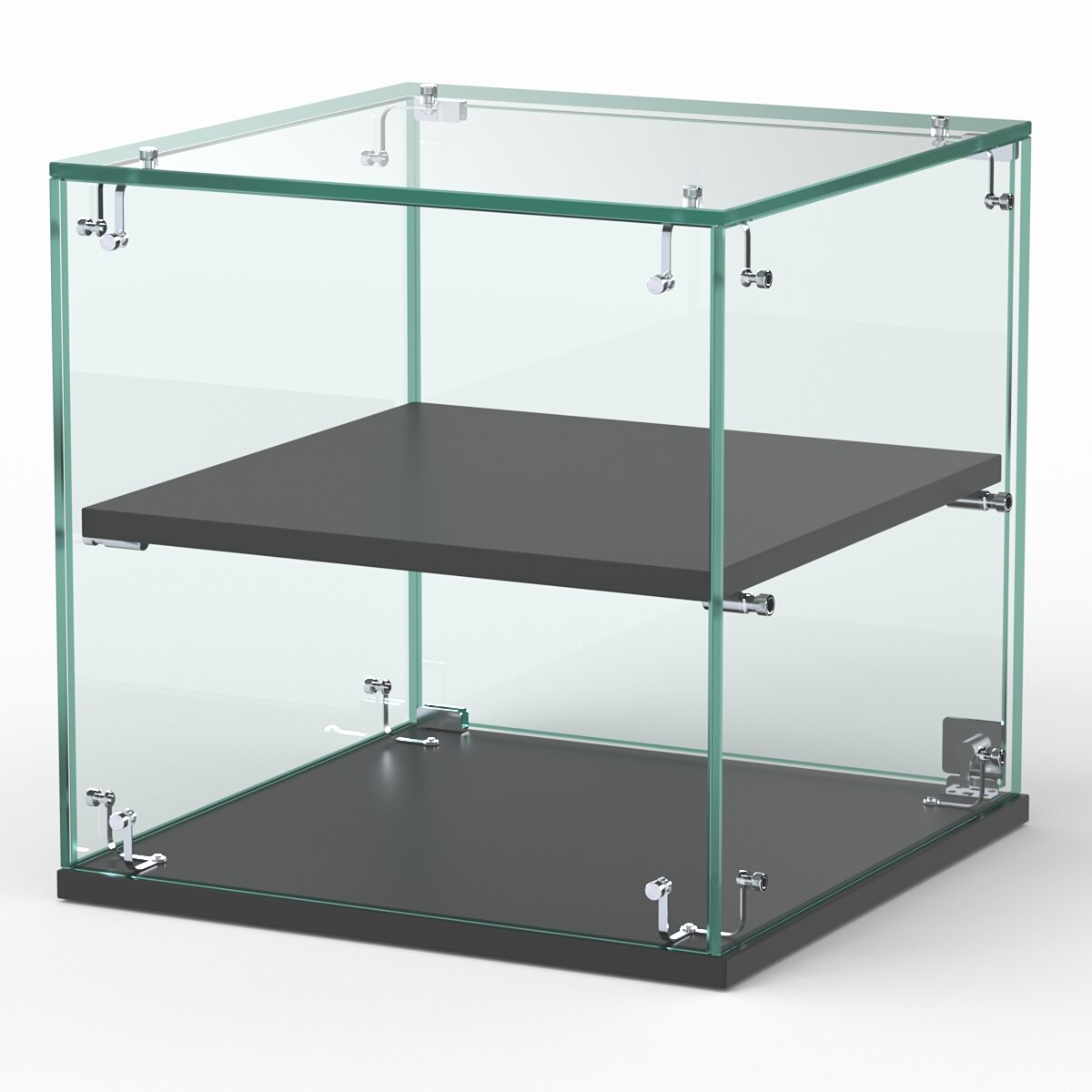 Витрина "сладость" №15А-П для выпечки настольная с прямыми полками пдсп, Черный