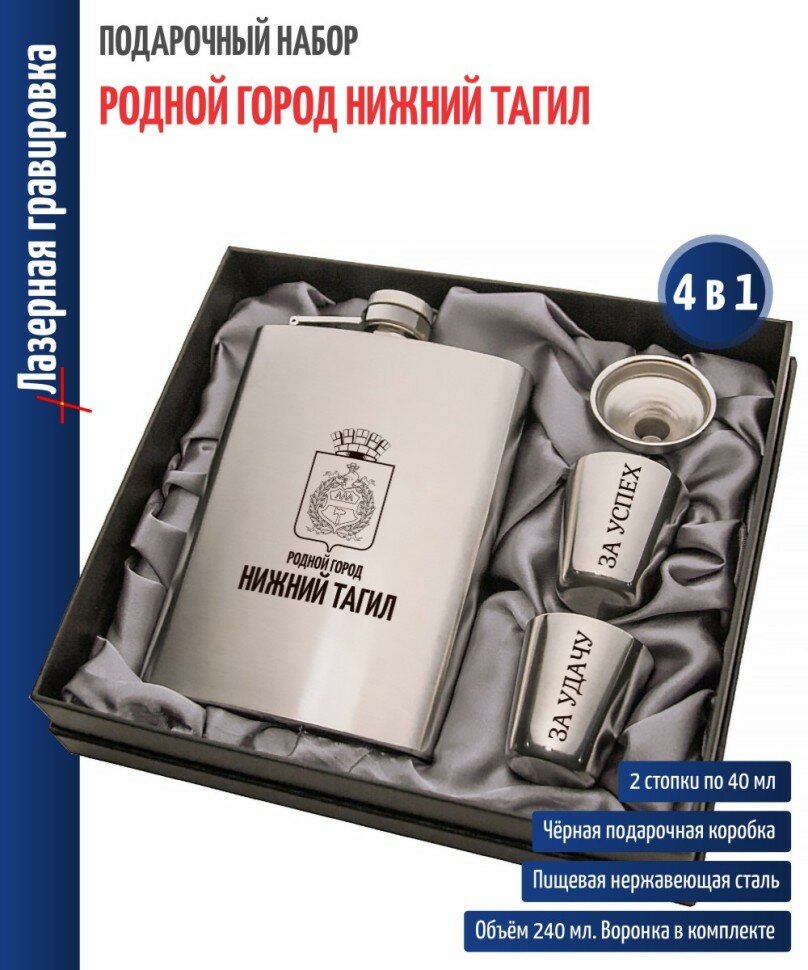Набор "Родной город Нижний Тагил" (фляжка, стопки, воронка)