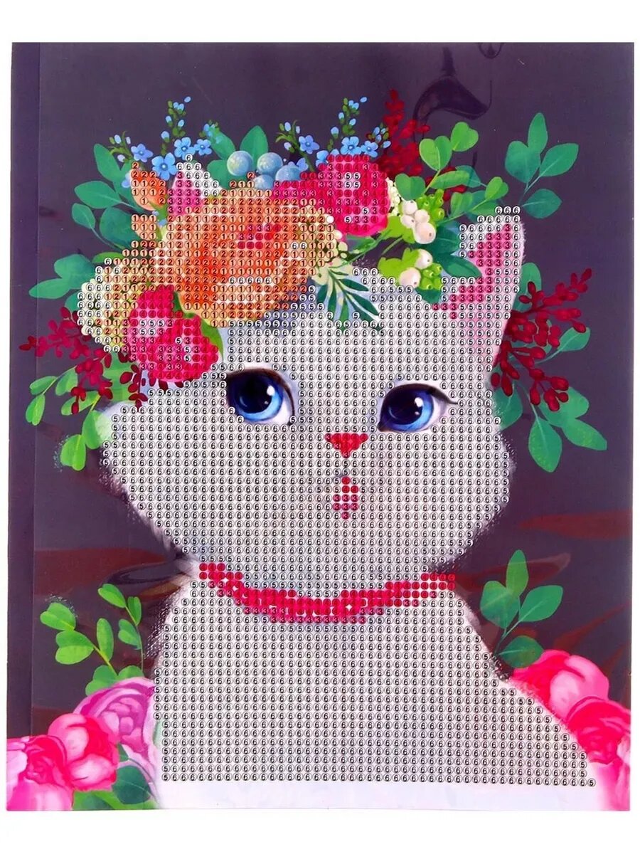 Мозаика с частичным заполнением "Милая кошечка"