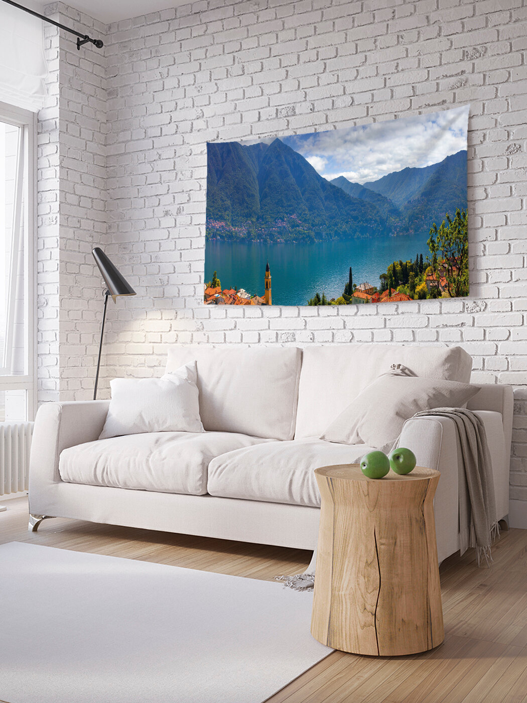 Фотопанно на стену горизонтальный постер 100х150 "Озеро Комо", JoyArty