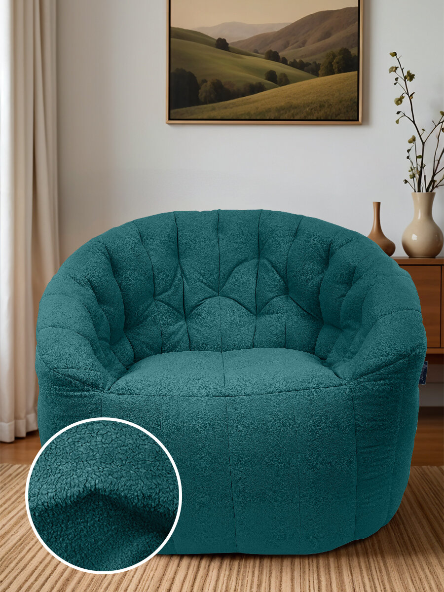 Кресло интерьерное - Butterfly Sofa - Forest Green (фактурный микровелюр, изумрудный)