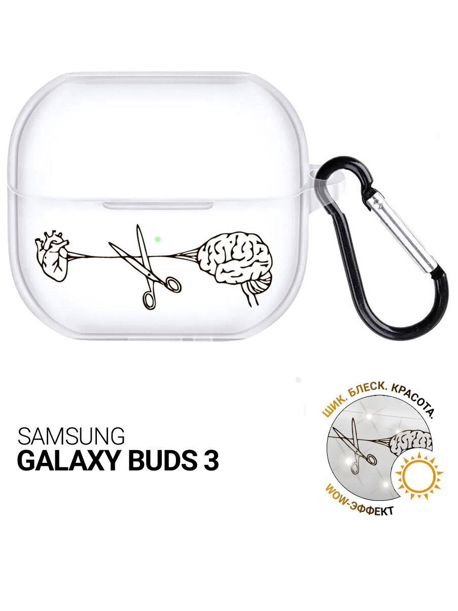 Чехол на Samsung Galaxy Buds 3 с принтом "Cut It" прозрачный
