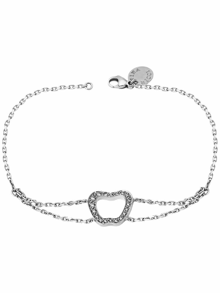 Браслет-цепочка, белое золото, 750 проба, бриллиант