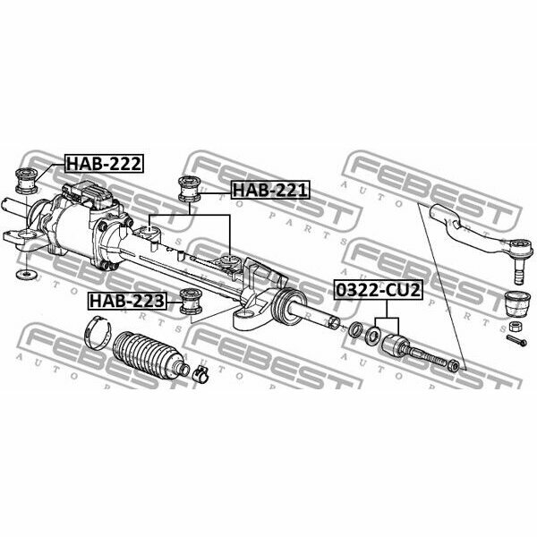 Подвеска, рулевое управление, FEBEST HAB-221 (1 шт.)
