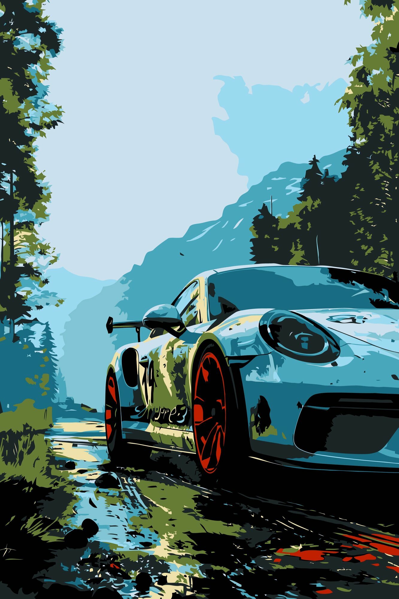 Детская картина по номерам E3153 " Спорт машина" 20x30