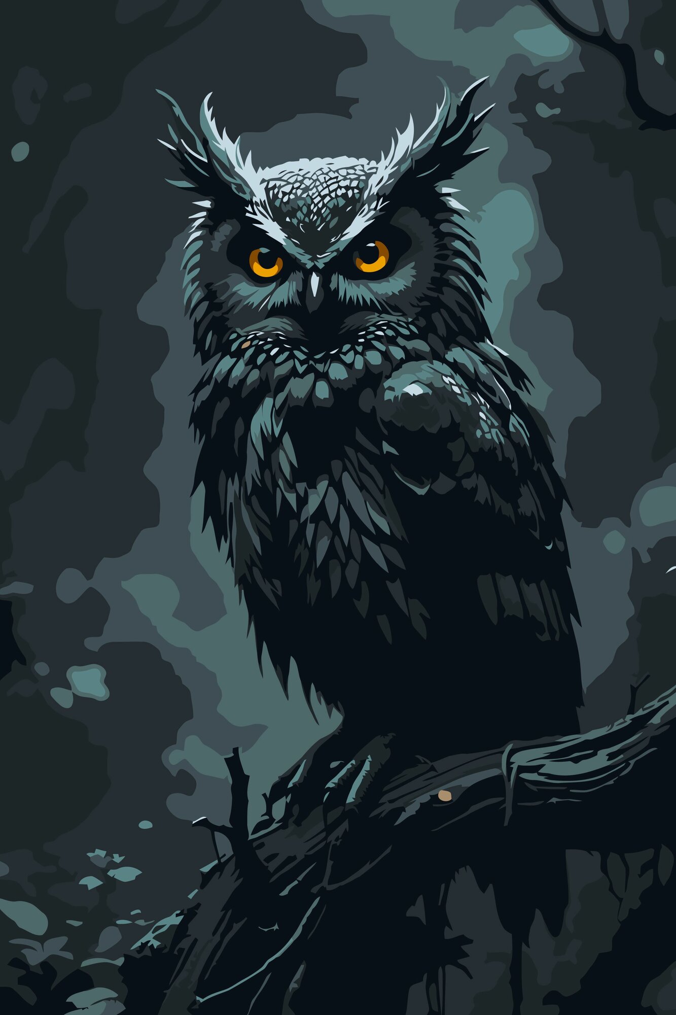 Детская картина по номерам E3128 "Совы" 20x30