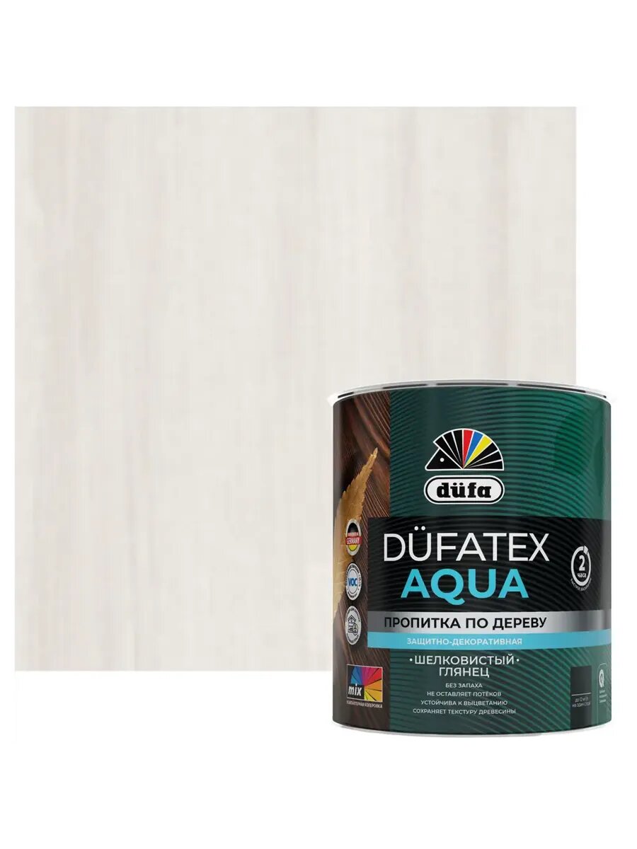 Пропитка для дерева водная Dufatex aqua 0.75 л цвет белый