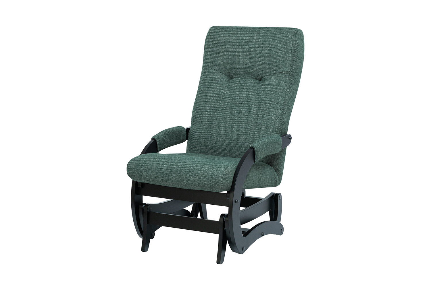 Кресло-маятник Leset Парос, 57х100,5х87 см, обивка рогожка, зелёный, венге