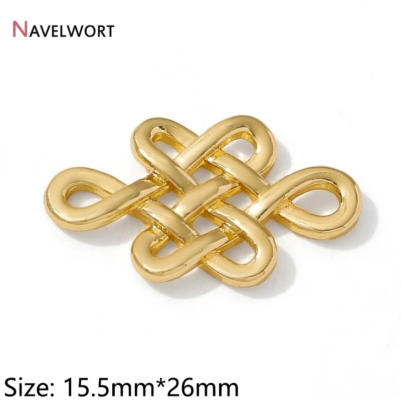 Золотопокрытые шармы NAVELWORT, 6 шт, 18K gold plated, 15.5*26 мм