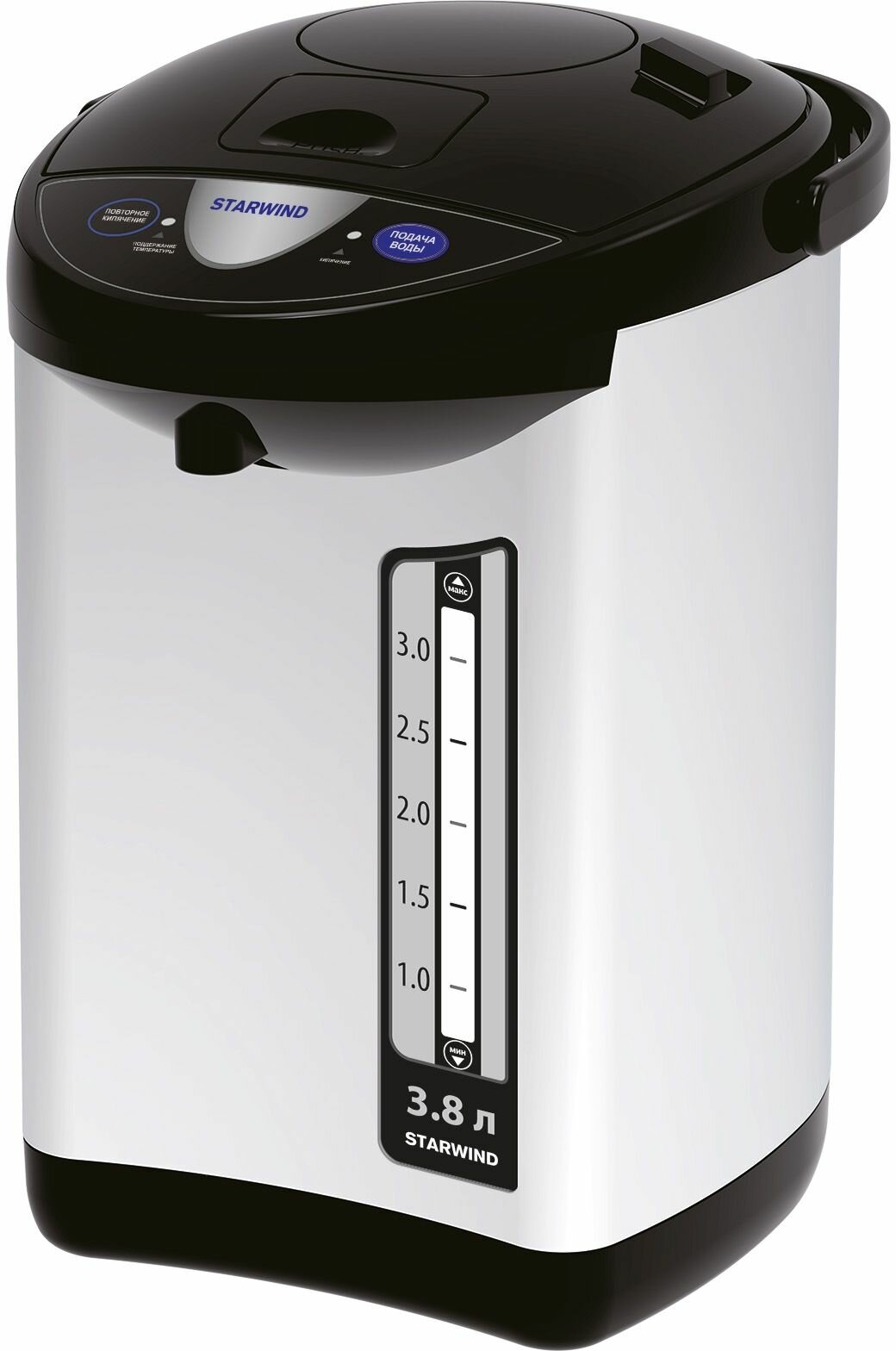 Термопот Starwind STP3822 3.8л. 800Вт черный/серебристый