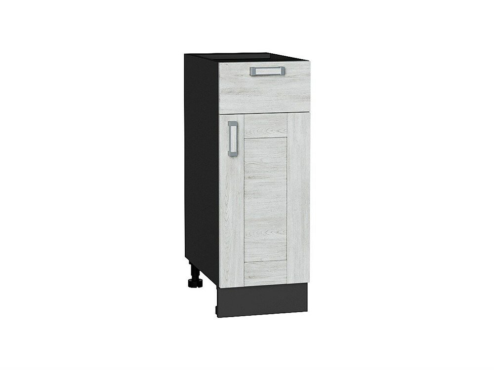 VVT Шкаф нижний с 1-ой дверцей и ящиком Лофт Graphite, Nordic Oak, 300 В*Ш*Г 816*300*480, фасад МДФ Nordic Oak, корпус Graphite Nordic Oak