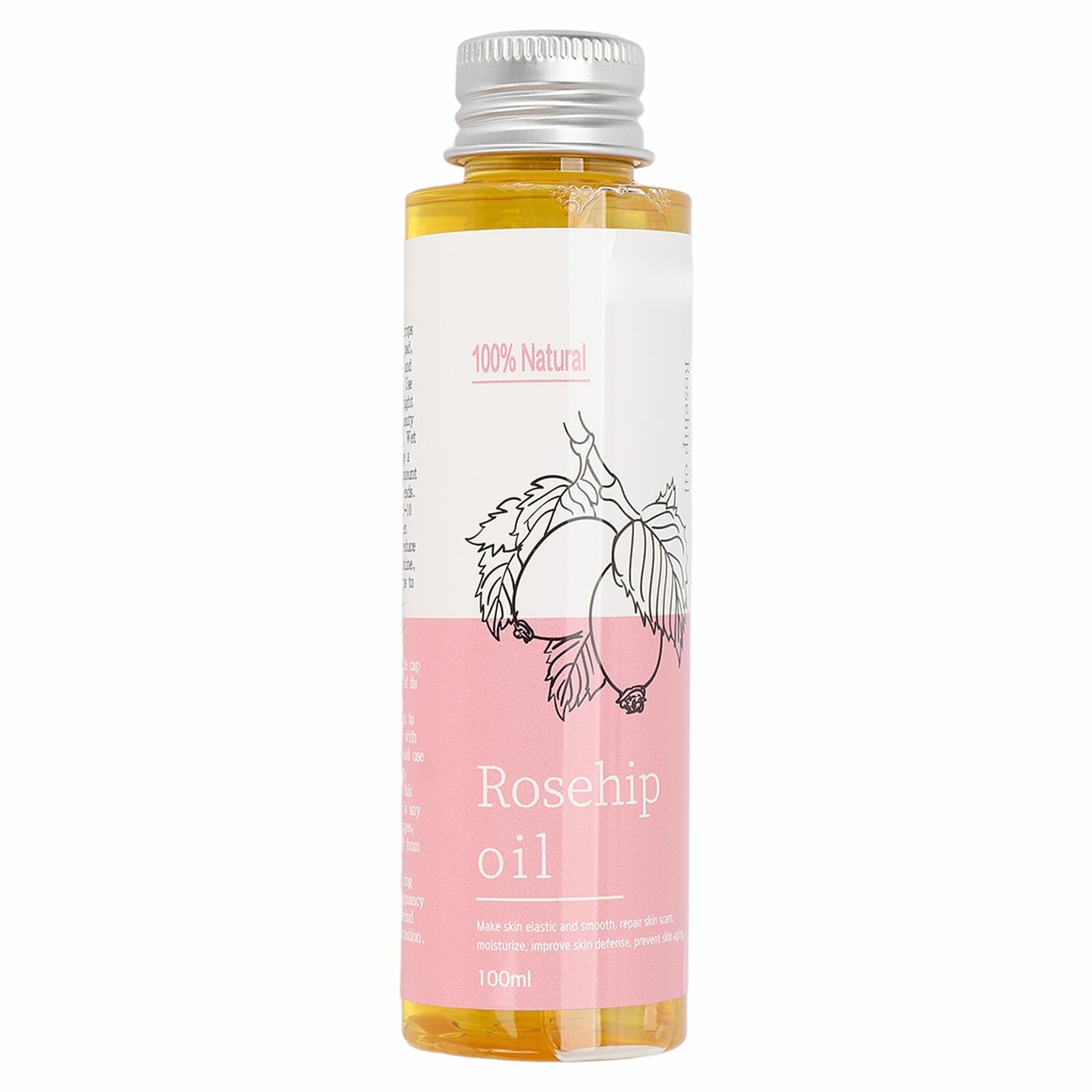 Увлажняющее масло шиповника 100 мл, натуральное для массажа и ухода за кожей лица и тела, с высокой проникающей способностью