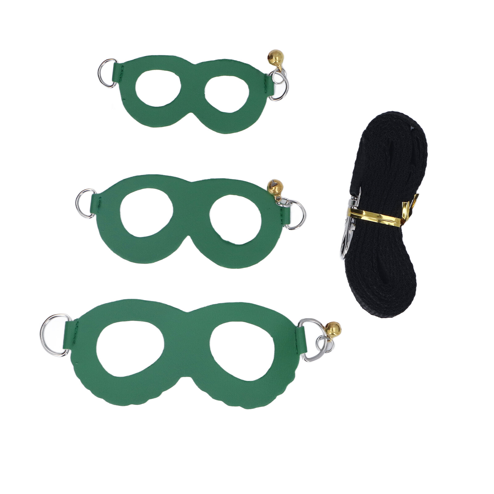 Комплект из шлейки и поводка для хомяка, мягкий, удобный, из искусственной кожи, жилет для выгула крыс с колокольчиками, зеленый