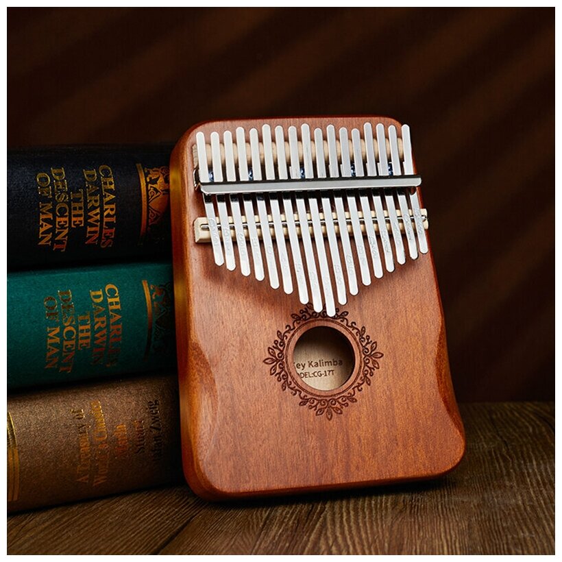 Музыкальный инструмент Калимба, 17 клавиш, деревянная, для больших пальцев, тёмно-серая
