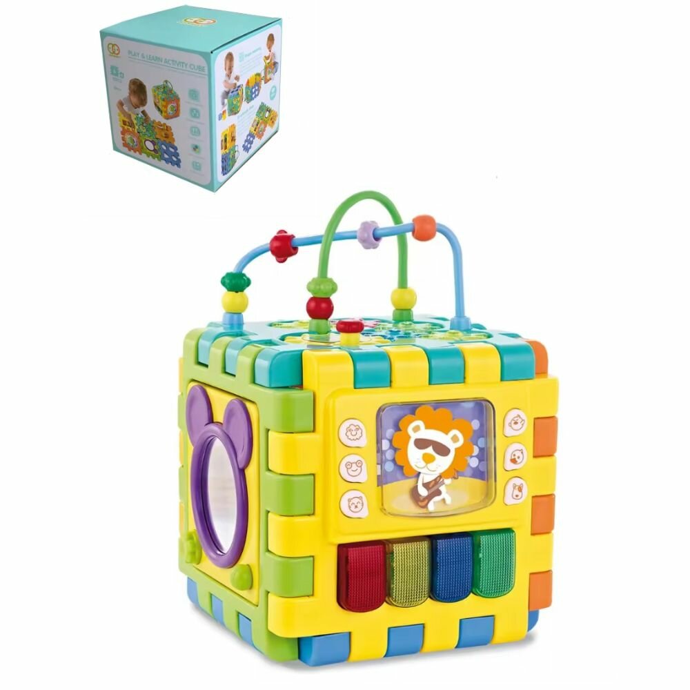 Развивающая игрушка бизикубик со светом и музыкой бизиборд сортер 17,5 х 17,5 см для малышей