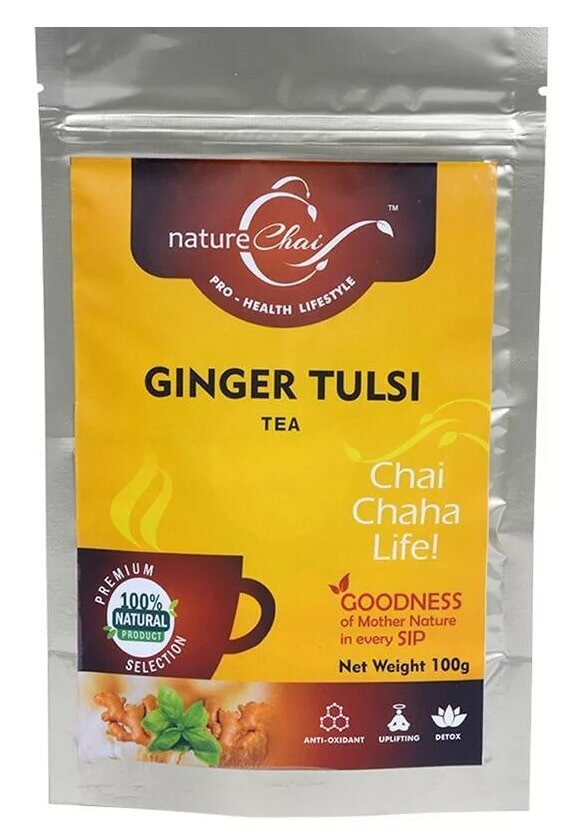 Чай Тулси с имбирем 100 г. Ginger Tulsi Nature Chai Panchakarma Herbs