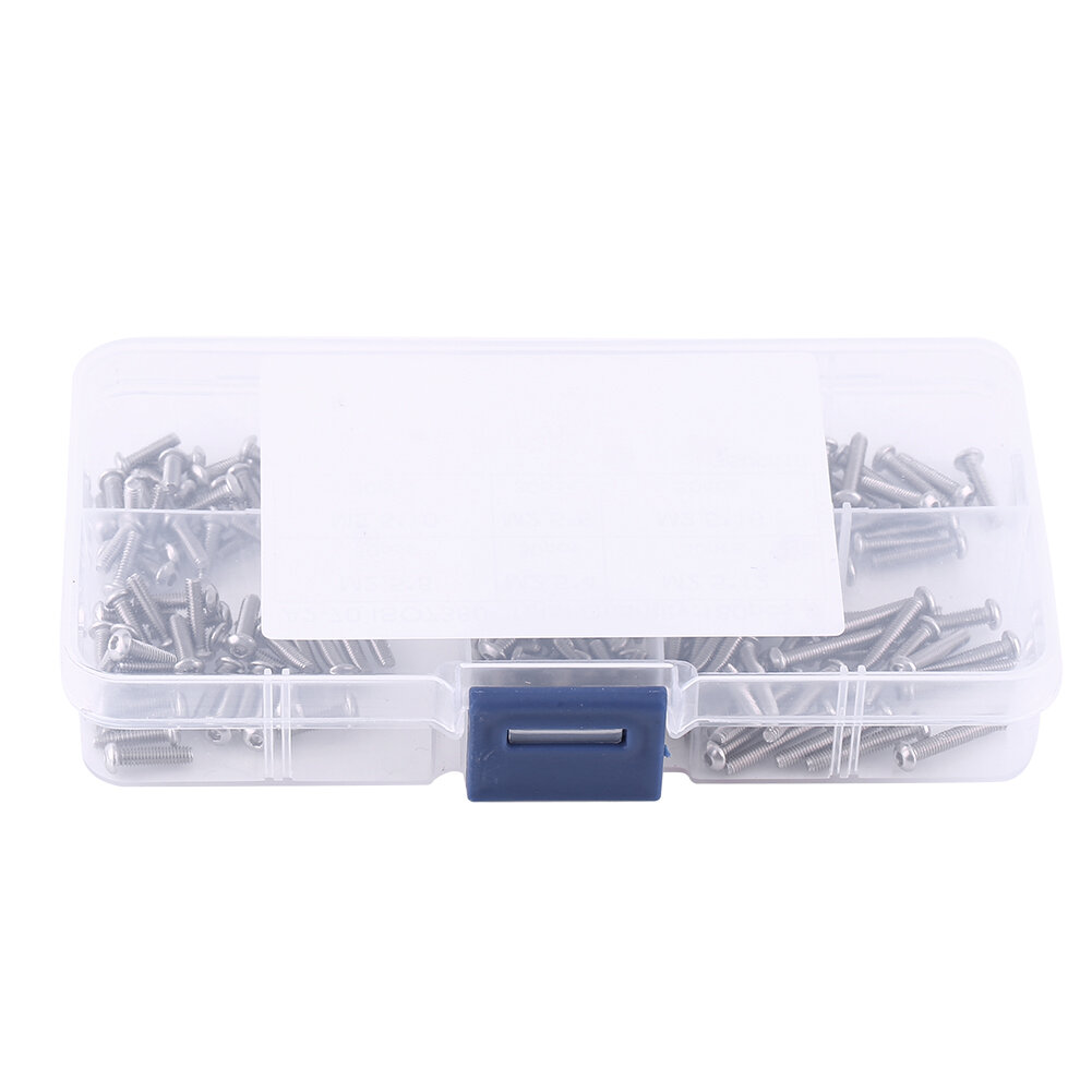 Винты с шестигранной головкой M2.5 SS304 из нержавеющей стали, набор из 180 штук, цилиндрическая головка, устойчивы к коррозии, разной длины и размера головки