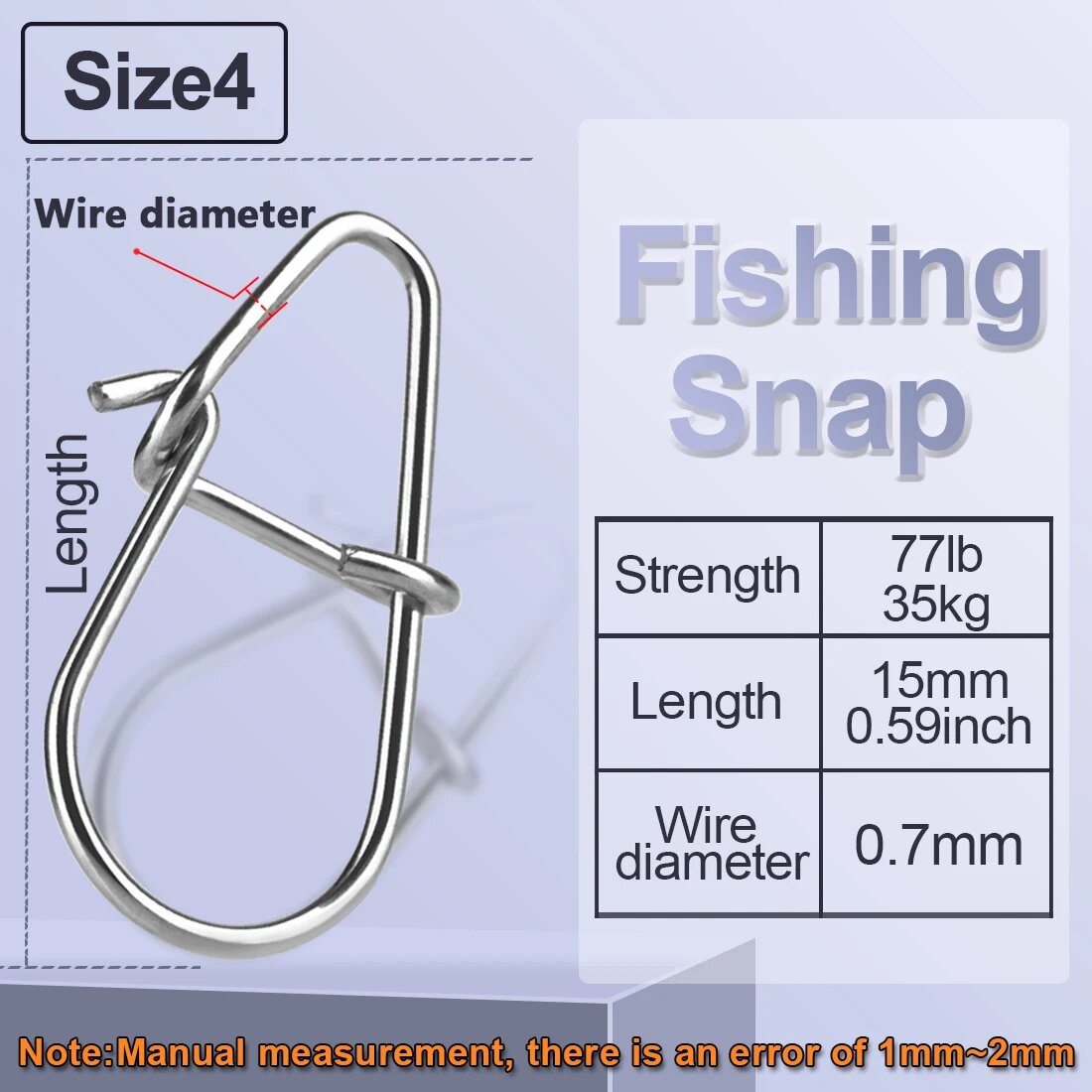 Рыболовный карабин FishTrip Size4, 100шт