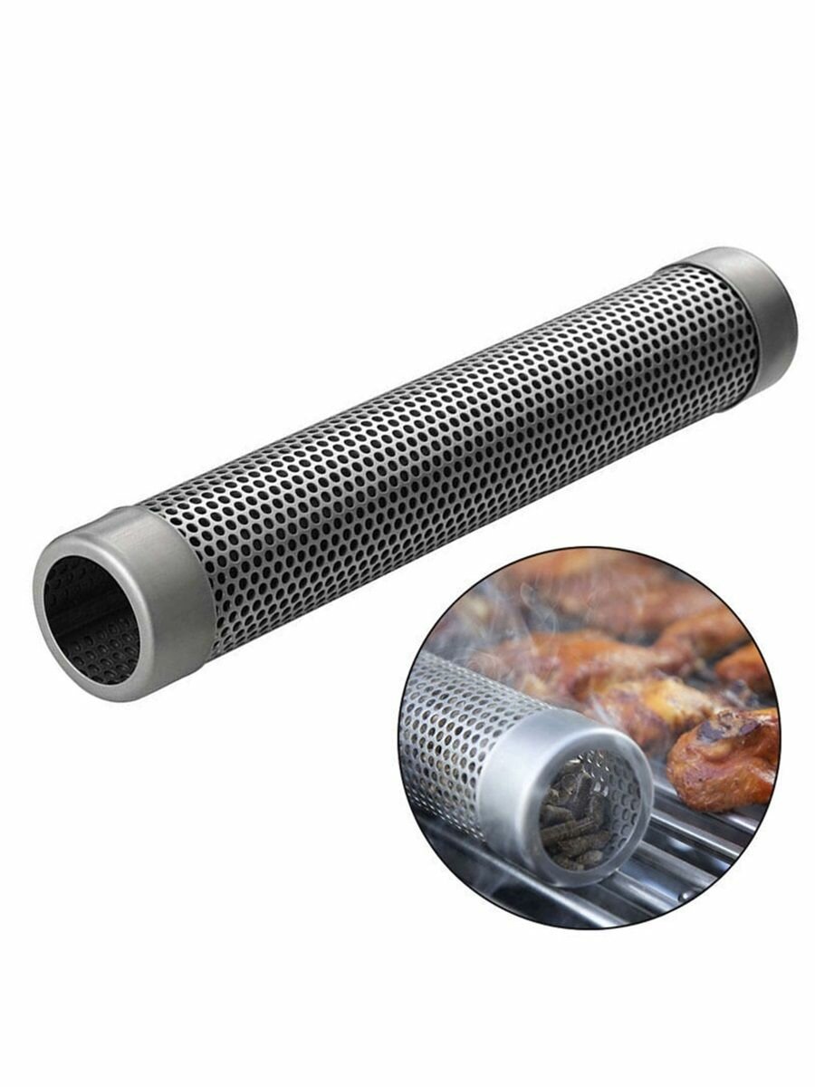 Трубка Для Копчения На Гриле Из Нержавеющей Стали 12 Дюймов С Улучшенным Дымным Ароматом Для Барбекю